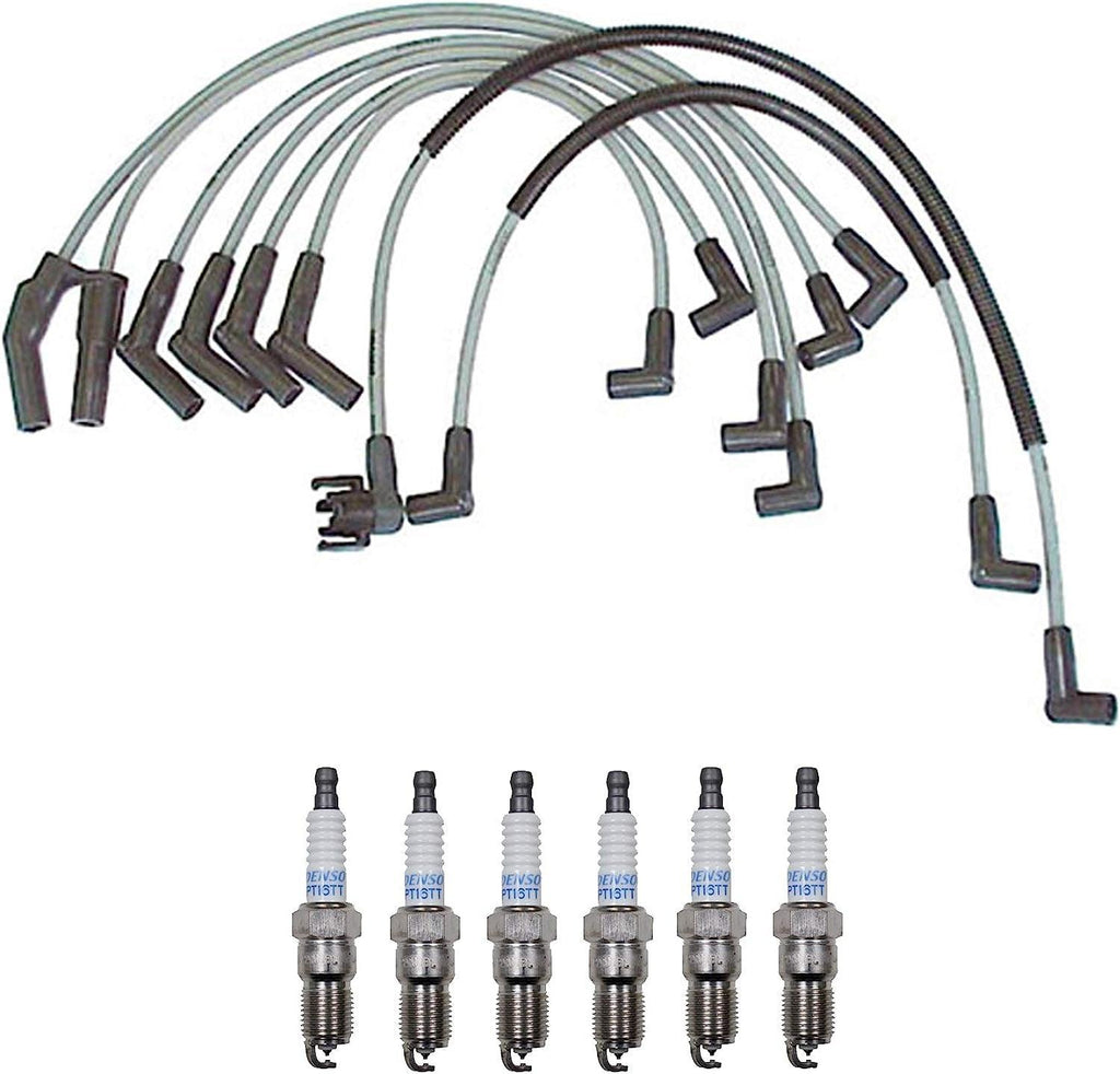 Denso Wire Set 8Mm and 6 Platinum TT Spark Plugs 0.04 Kit for Ford 2.8 ...