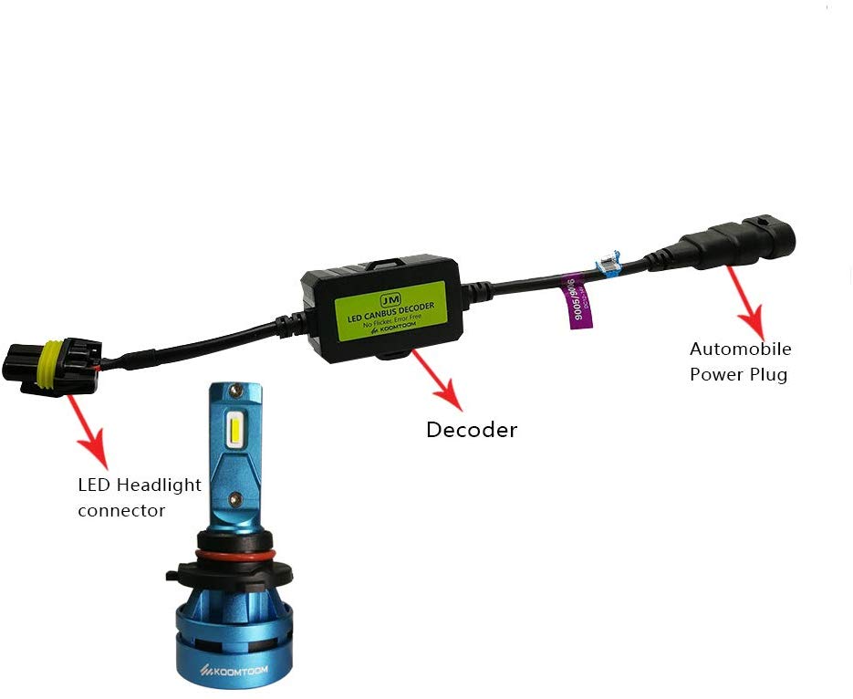 AnyCar Led Headlight Decoder 9005 9006 9012 Canbus Resistor Anti-flick ...