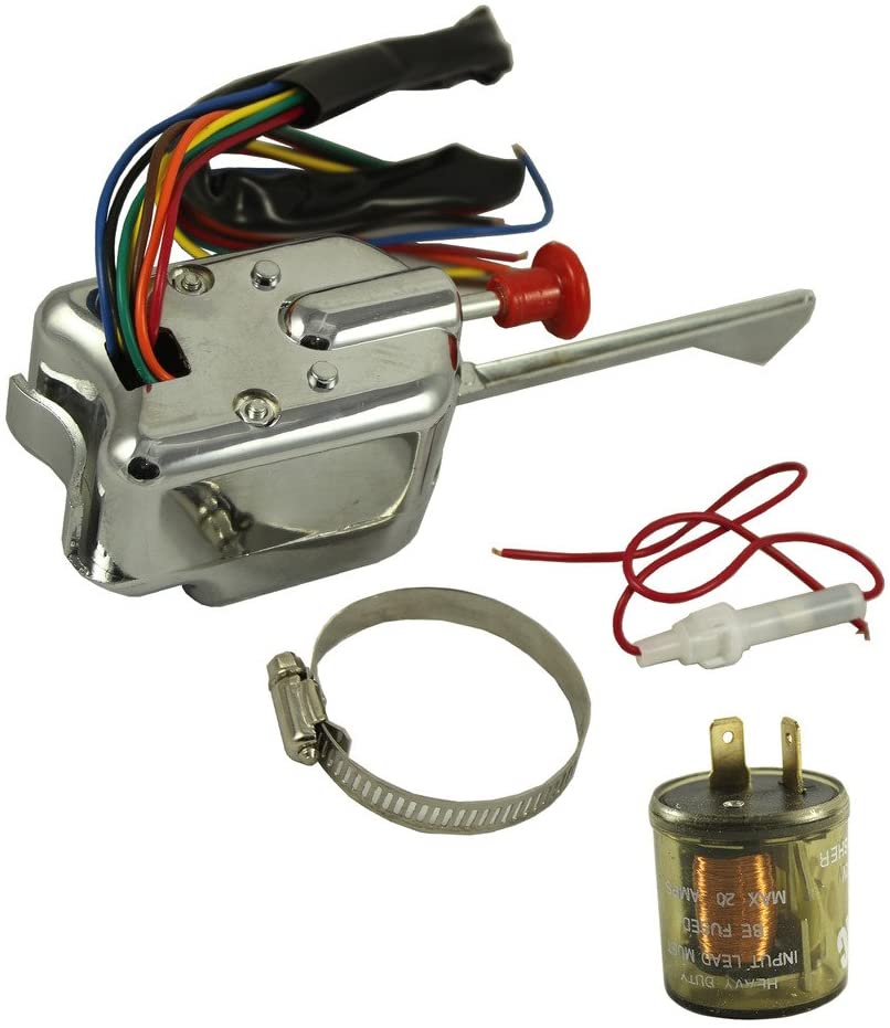 JDMSPEED New Chrome 12V Universal Street Hot Rod Turn Signal Switch Fo ...