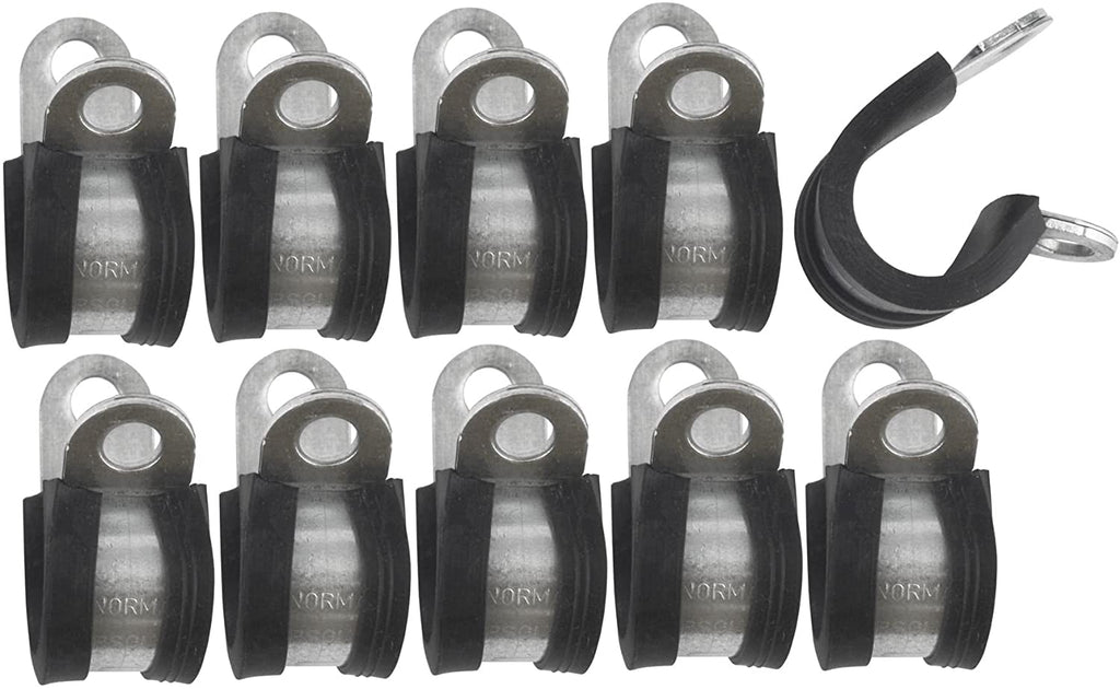 AB Tools Brake Pipe Clips Rubber Lined P Clips 1/2" (12.7mm) Lines Pac ...