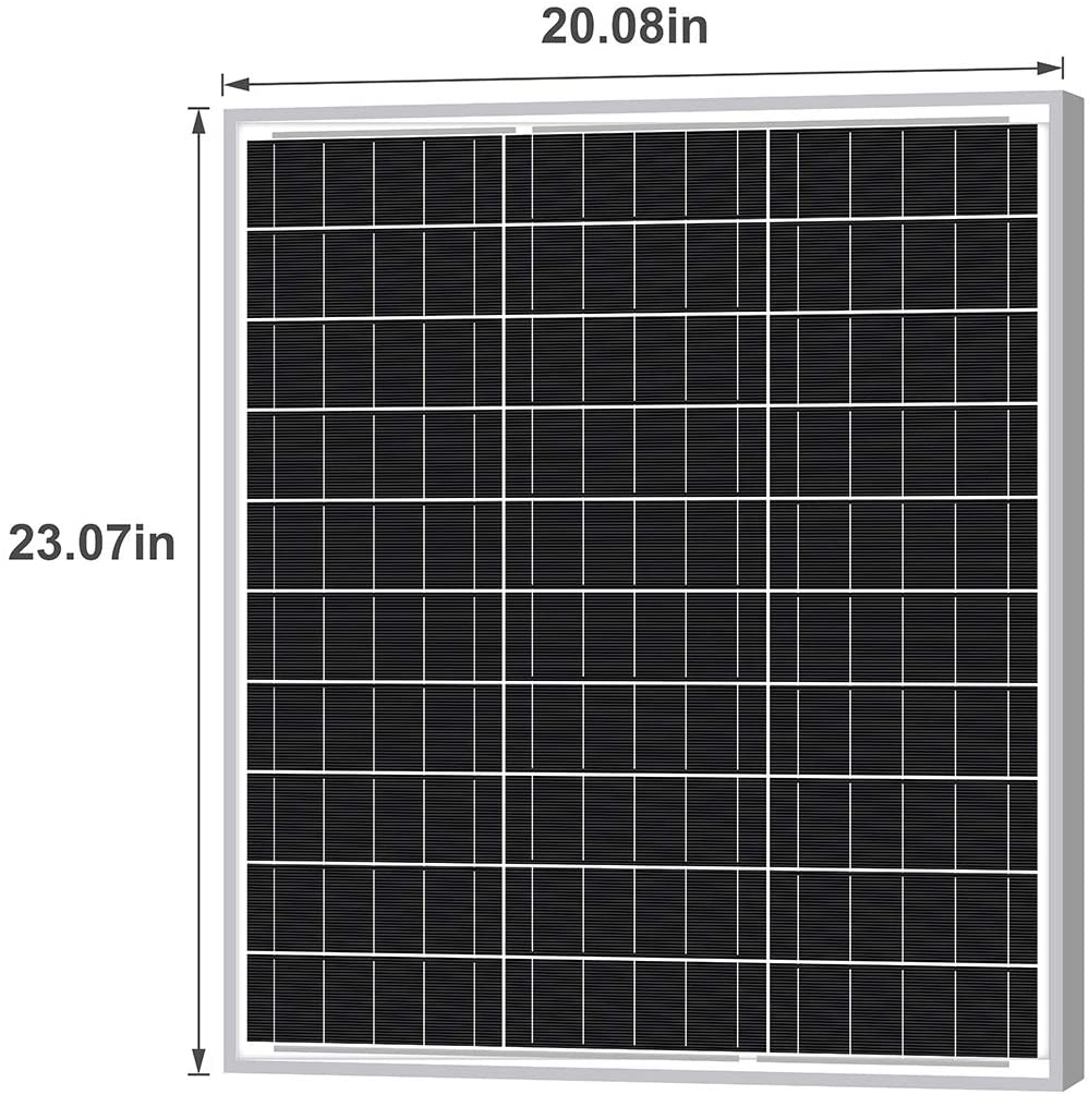 Newpowa 50W Mono Solar Panel 50 Watts Monocrystalline Module with 3ft ...