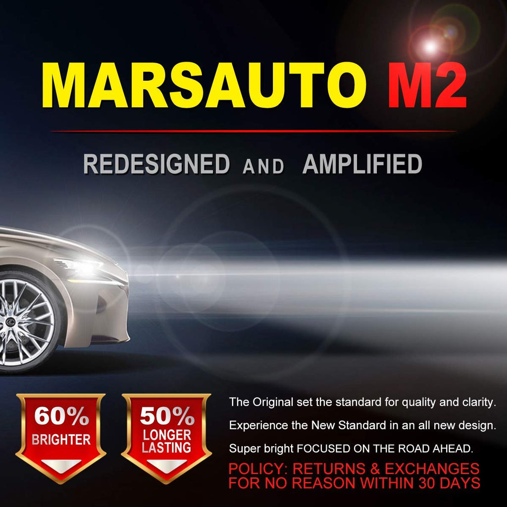 Marsauto H7 LED Headlight Bulbs, M2 Series Super Bright Head/Fog Light ...