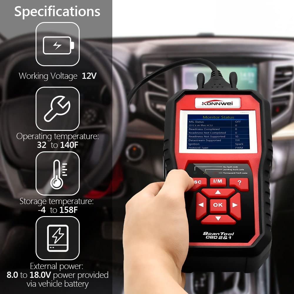 OBD2 Scanner OBDII Auto Diagnostic Code Scanner Universal Vehicle Engi ...