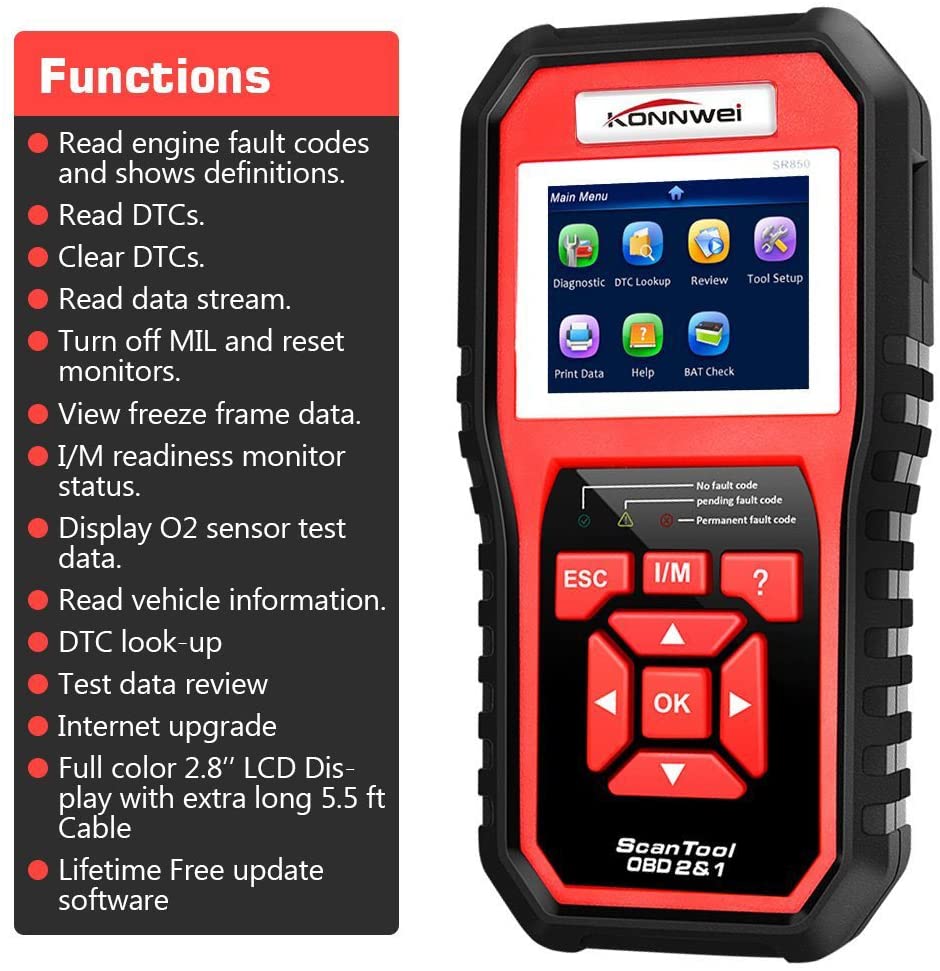 OBD2 Scanner OBDII Auto Diagnostic Code Scanner Universal Vehicle Engi ...
