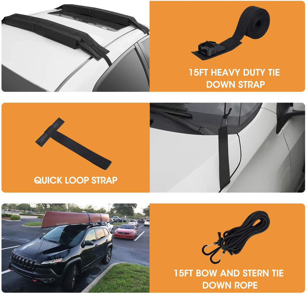 HEYTRIP Universal Soft Roof Rack Pads for Kayak /Surfboard /SUP /Canoe ...