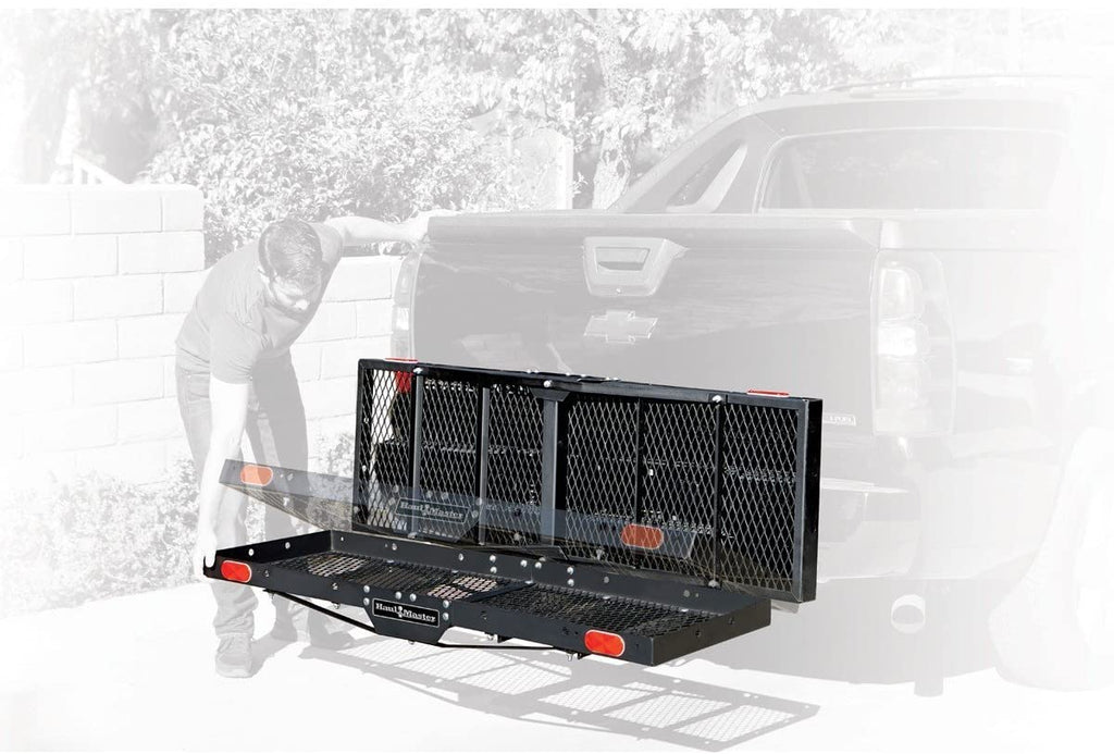 Haul Master 750 lb. Capacity Heavy Duty Hitch Mount Folding Cargo Carr ...