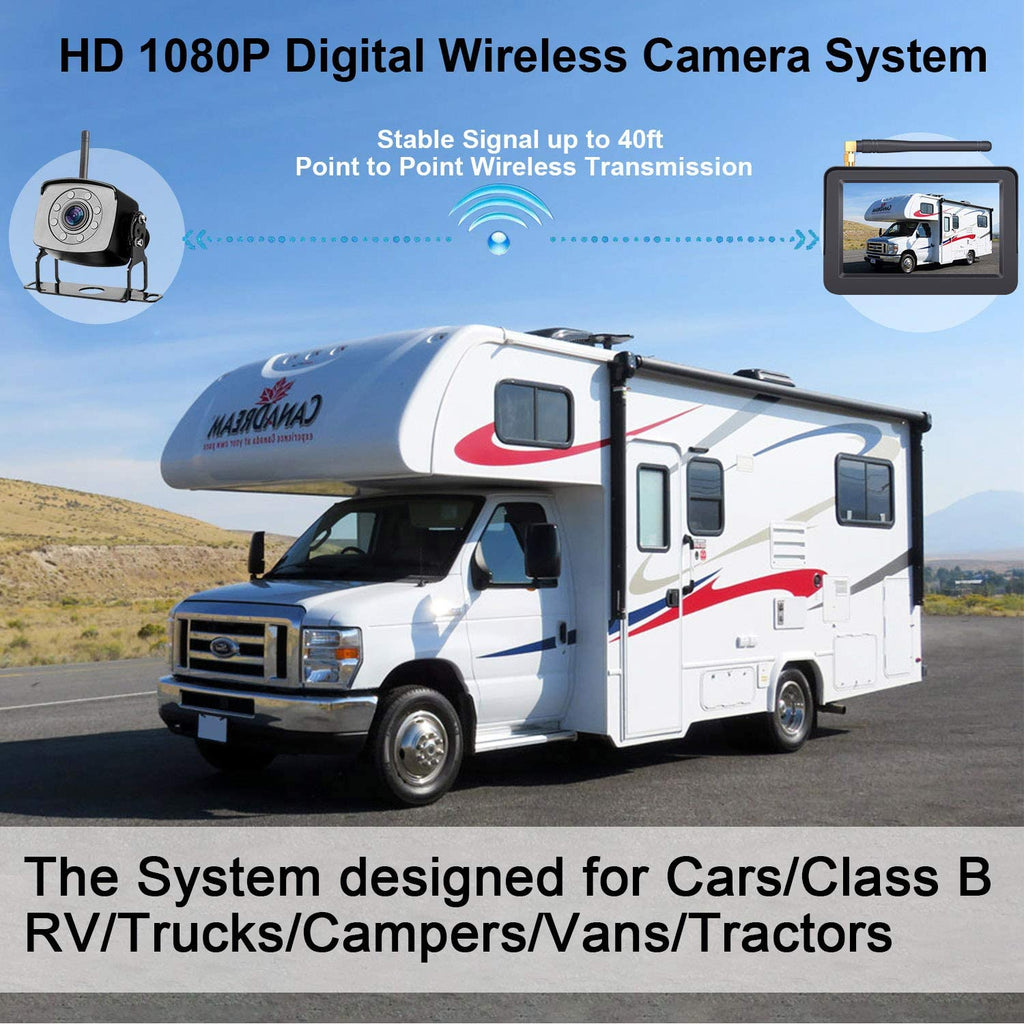 Rohent HD 1080P Digital Wireless Backup Camera with 5'' Monitor High-S ...