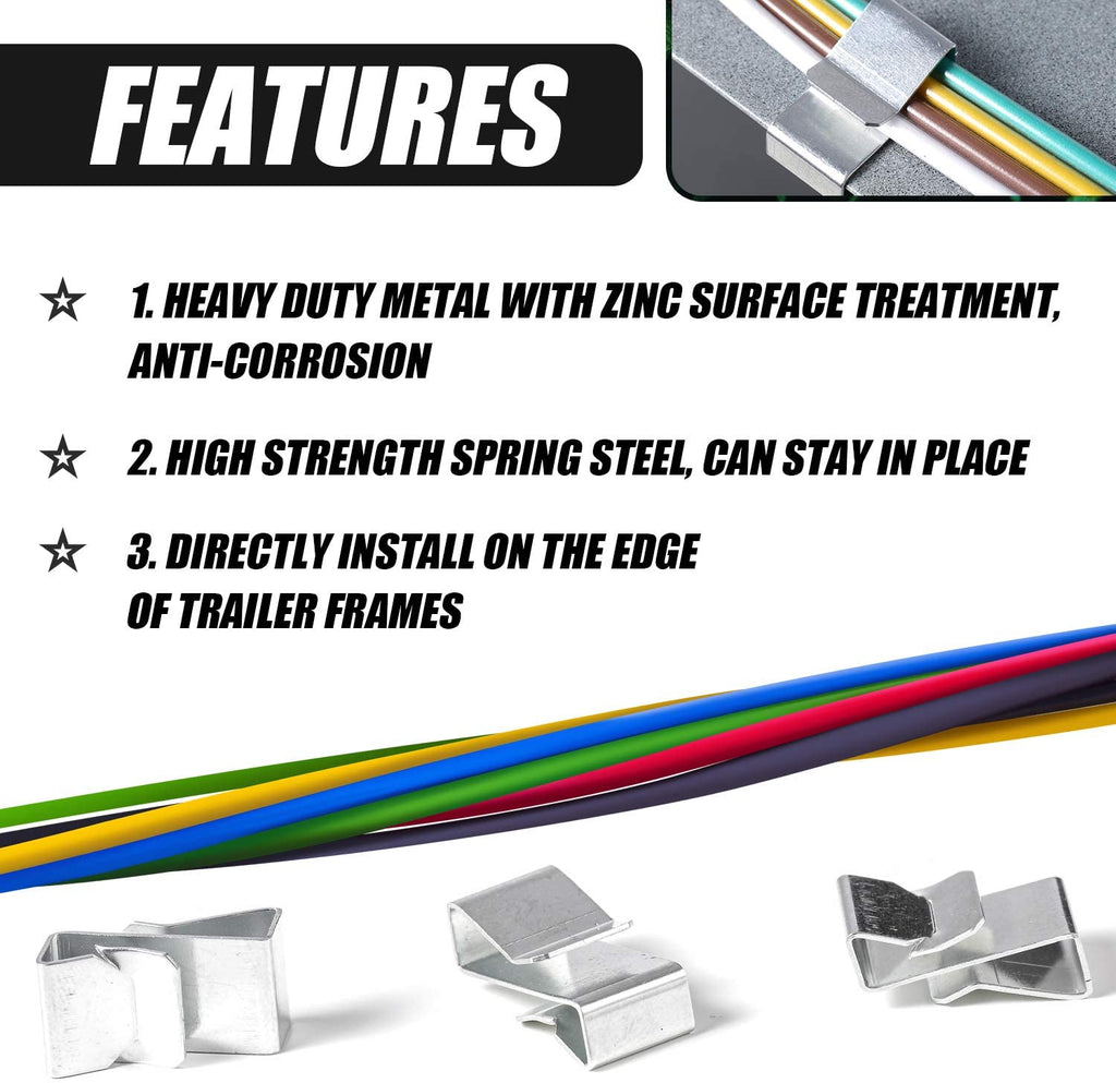 CZC AUTO 50PCS Trailer Frame Wire Clips - Frame Mount Trailer Light Wi ...