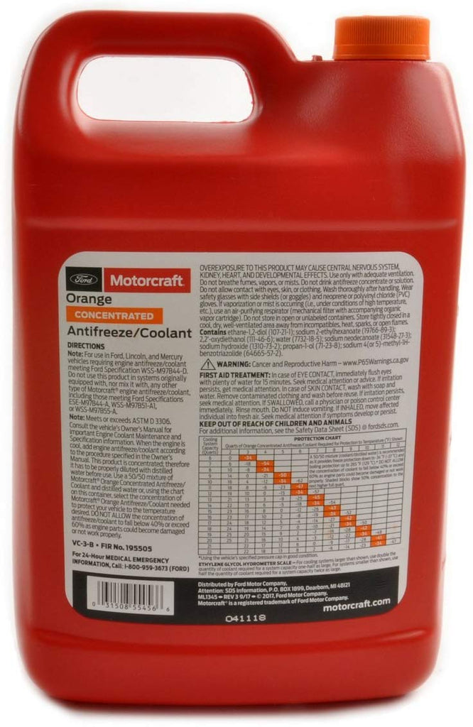 Genuine Ford Fluid VC-3-B Orange Concentrated Antifreeze/Coolant - 1 G ...