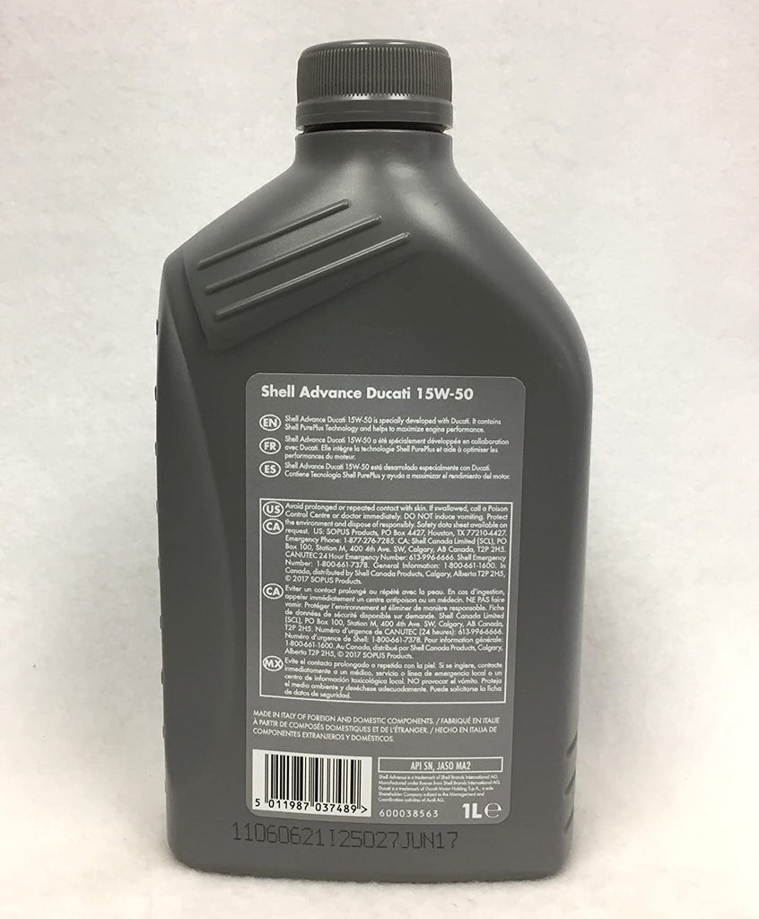 Ducati Shell Advance 15w-50 Factory Engine Oil 1 Liter 550047581 ...