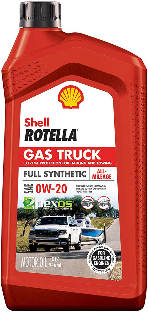Shell Rotella Gas Truck Full Synthetic 0W-20 Motor Oil for Pickups and ...