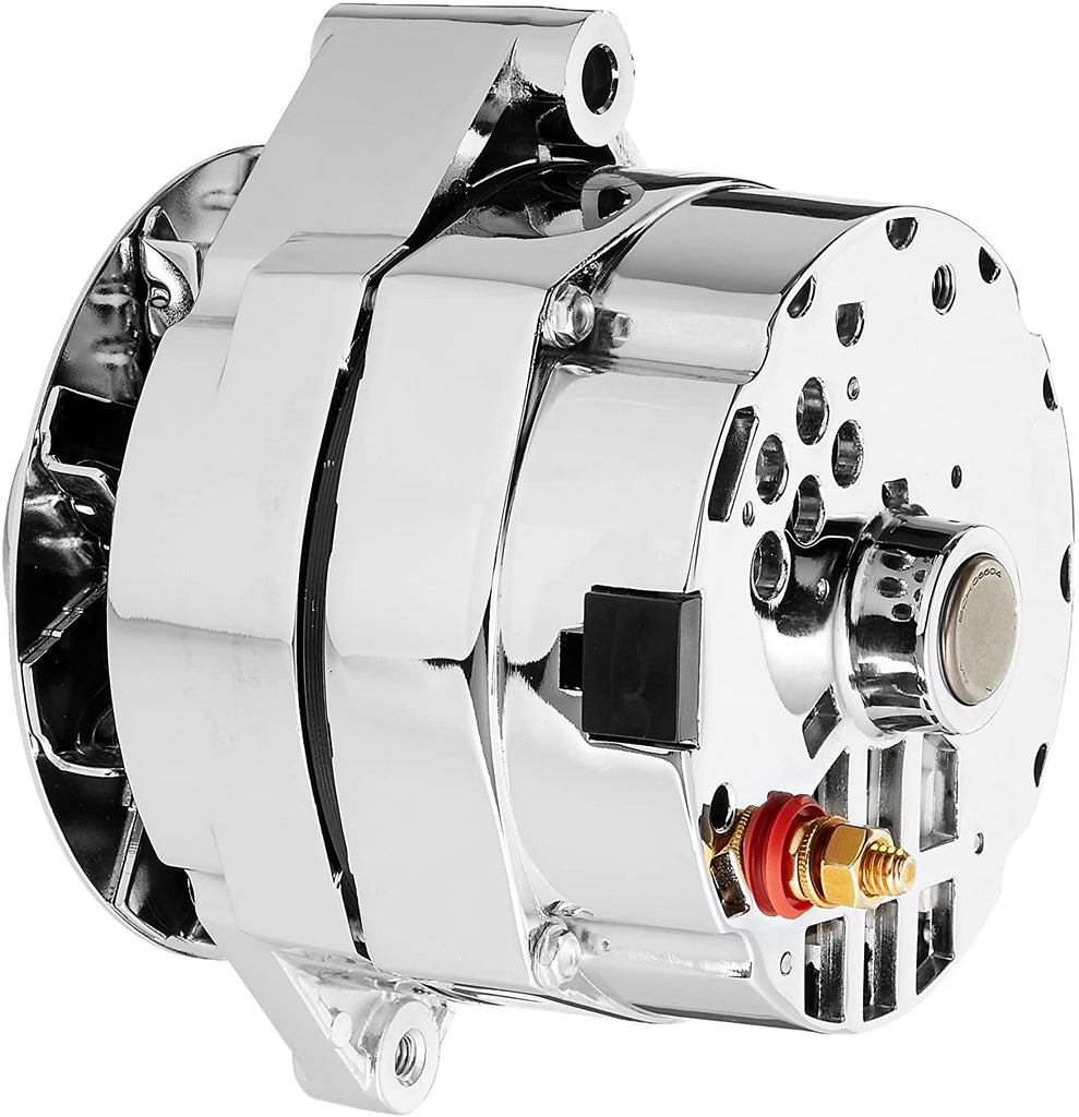 Powermaster 37294-311 Chrome Alternator (12SI 150A 6 Groove Pulley Baf ...