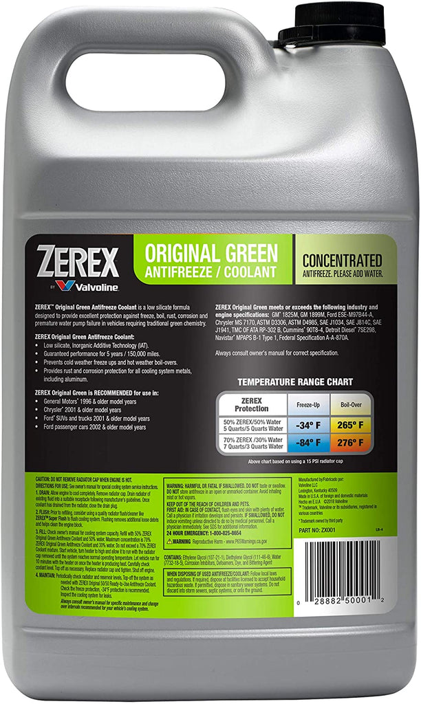 Zerex Original Green Antifreeze/Coolant 1 GA, Case of 6 – PartLimit
