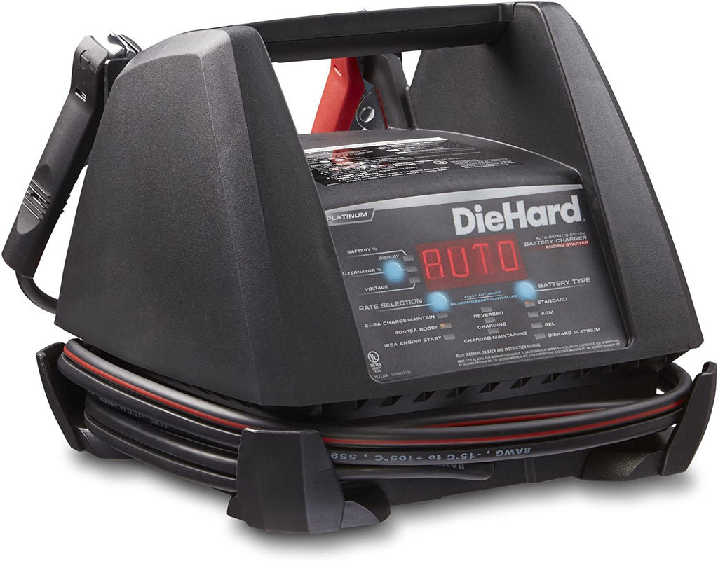 DieHard 71328 6/12V Platinum Shelf Smart Battery Charger and 15/125A E ...