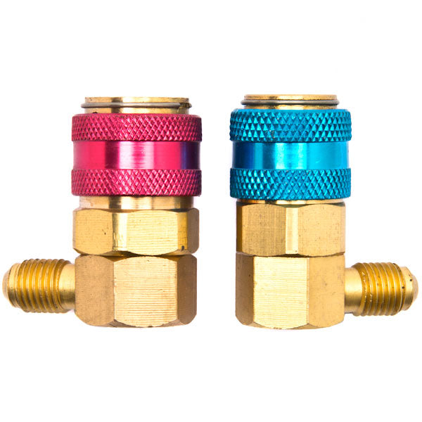 Biltek R134a A/C Manifold Gauge Conversion Kit High Low Angle Quick Ad ...