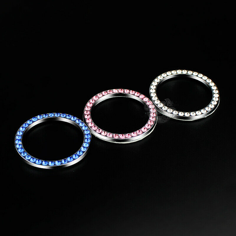 1pcs Car Engine Start Stop Ring Push Button Knob Key Switch Ring Cryst ...