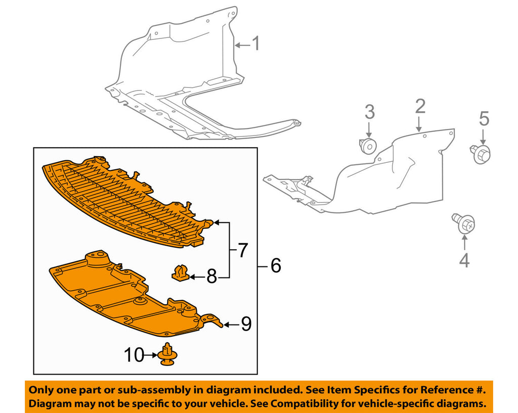 TOYOTA OEM Corolla Splash Shield-RADIATOR SUPPORT-Cover Assembly 52601 ...