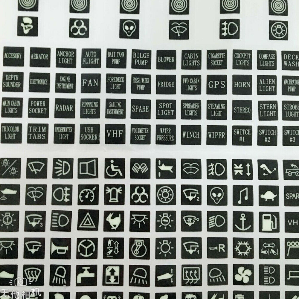 1x Car Marine Auto Instrument Rocker Switch Label Decal Circuit Panel ...